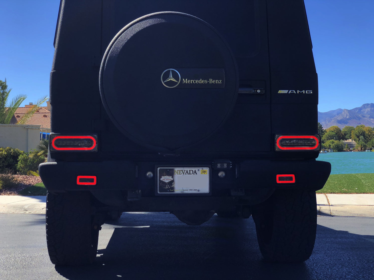 Red Lens Full LED Rear Foglight, Backup Reverse Lamps For Mercedes W46 ...