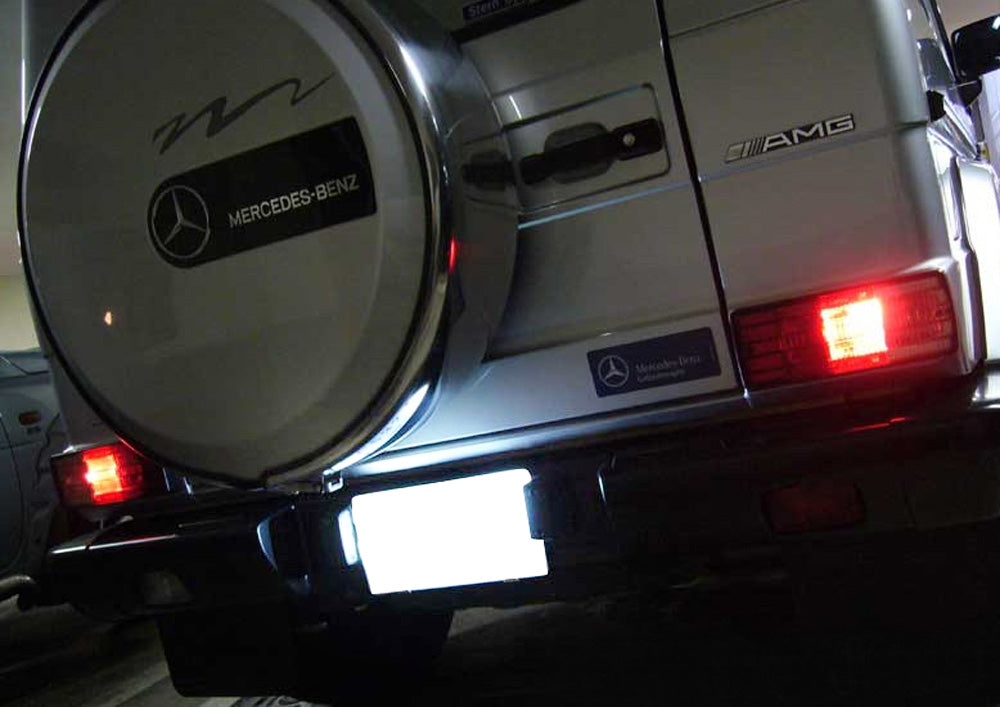 White CAN-bus LED License Plate Lights For 90-12 Mercedes W463 G500 G5 ...