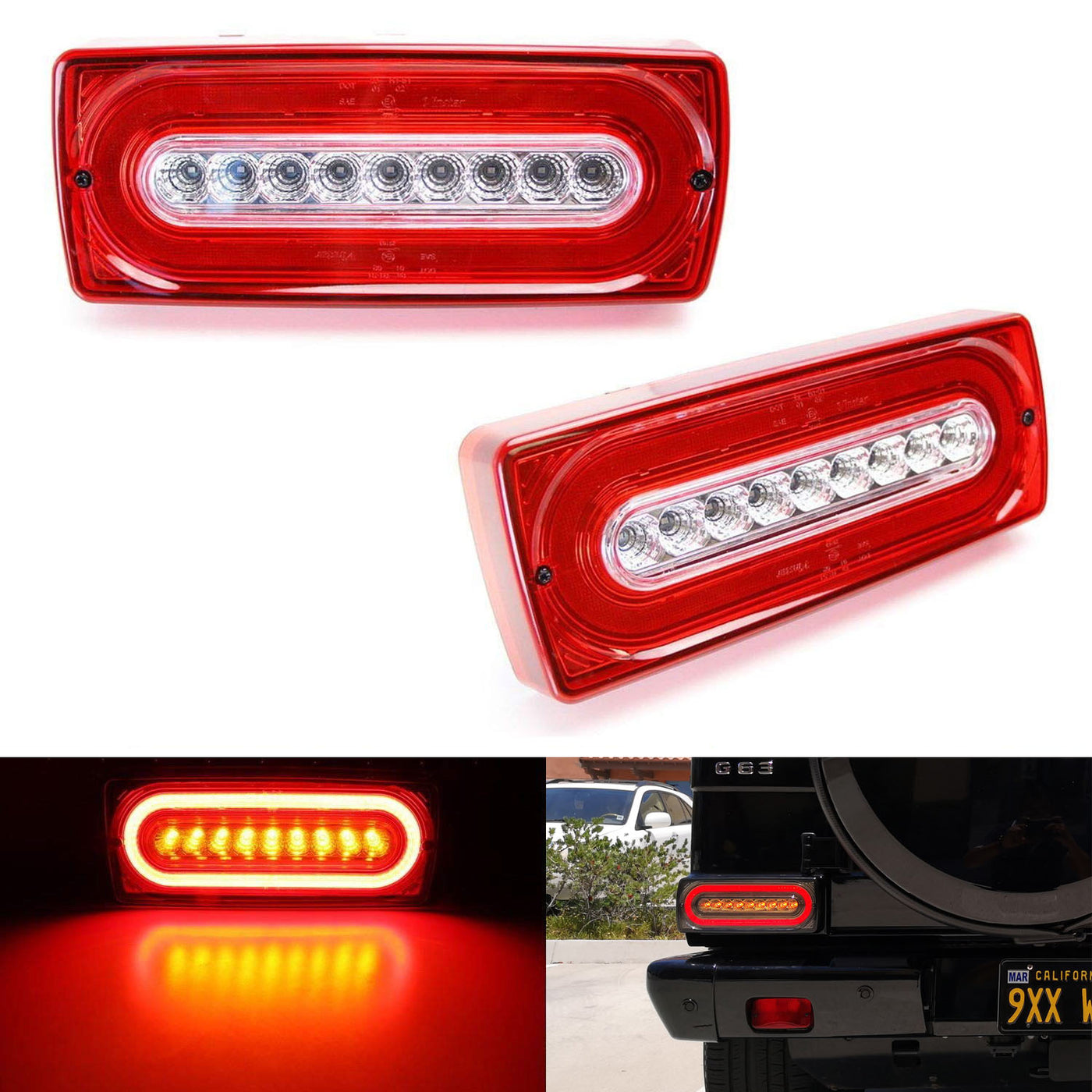 Red Lens Full LED Sequential Turn Signal/Tail Lights For 99-18 Mercede ...