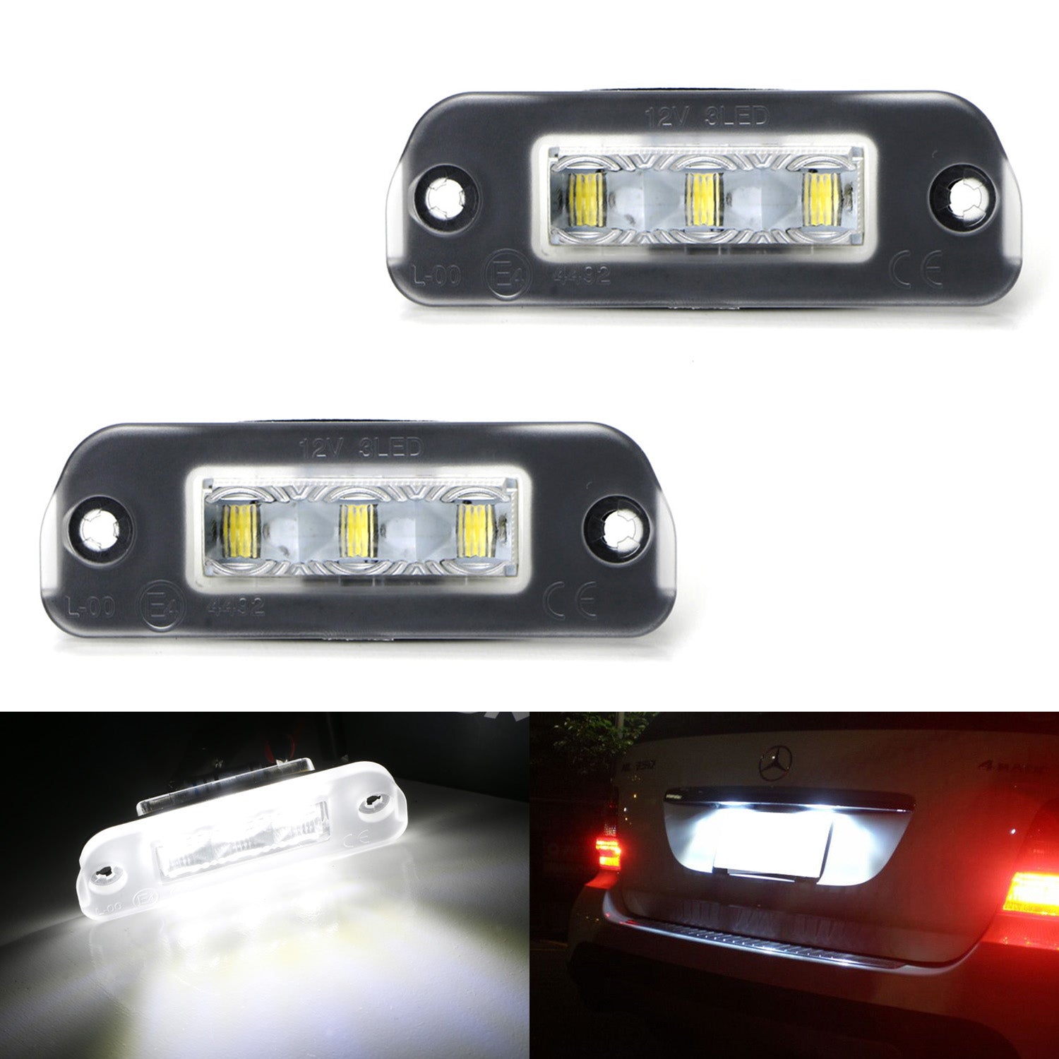 White CAN-bus LED License Plate Lights For Mercedes ML GL R Class Dies ...