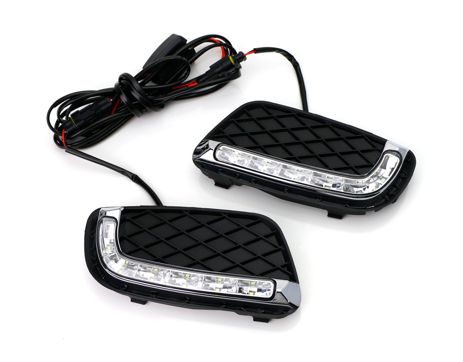 Lower Grille Insert Fit Brabus Style LED Daytime Running Lights For 08 ...