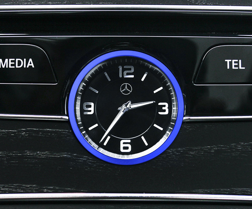 Blue Aluminum Dashboard Clock Surrounding Decoration Trims For Mercede ...