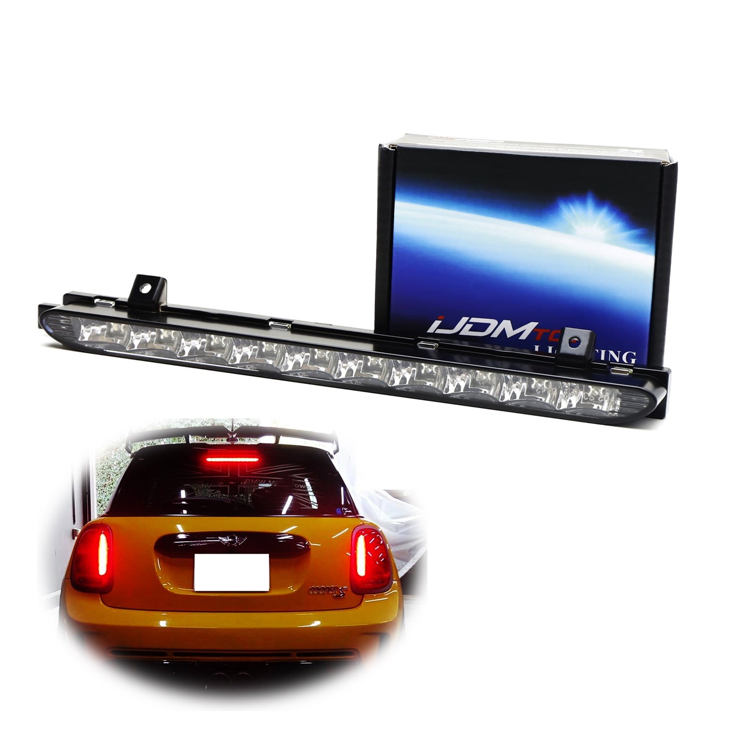 Black Chrome Lens Red 10-LED High Mount 3rd Brake Light For 14/15-up M ...