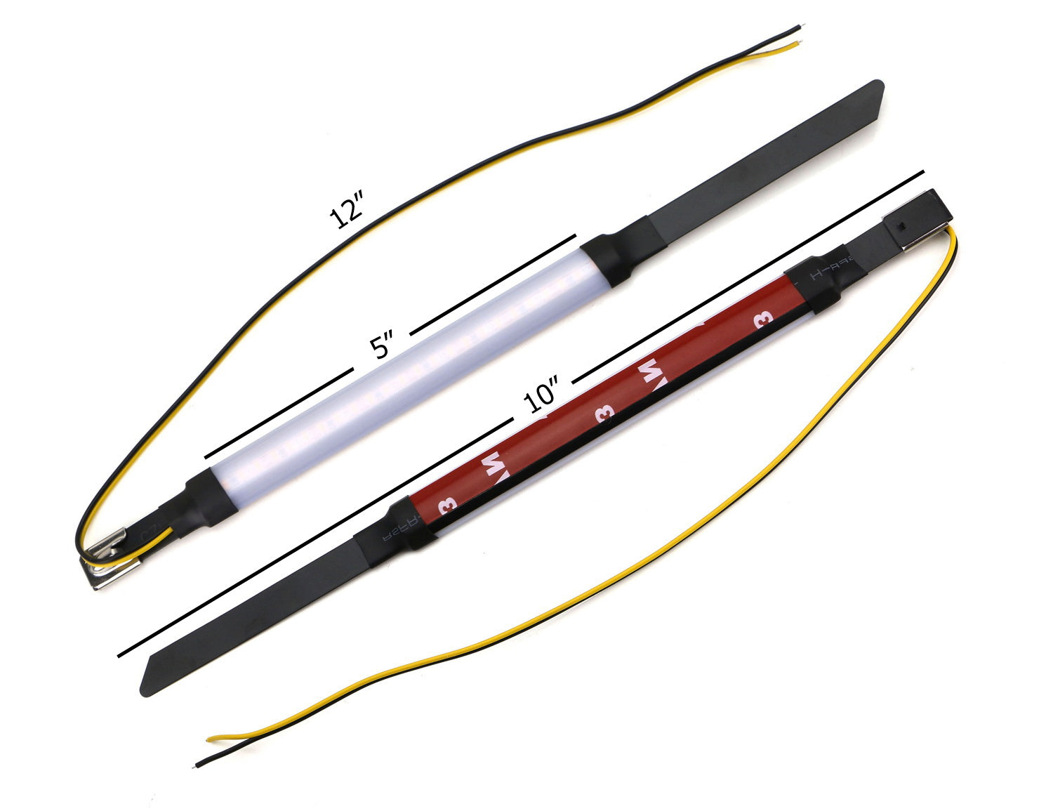 Universal Wrap Around Mount Amber LED Turn Signal Light Strips For Mot ...