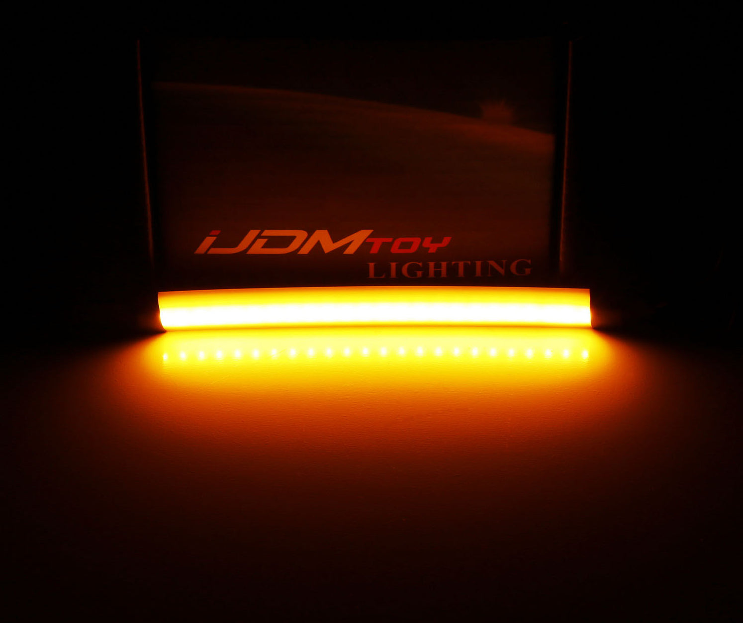 Universal Wrap Around Mount Amber LED Turn Signal Light Strips For Mot ...