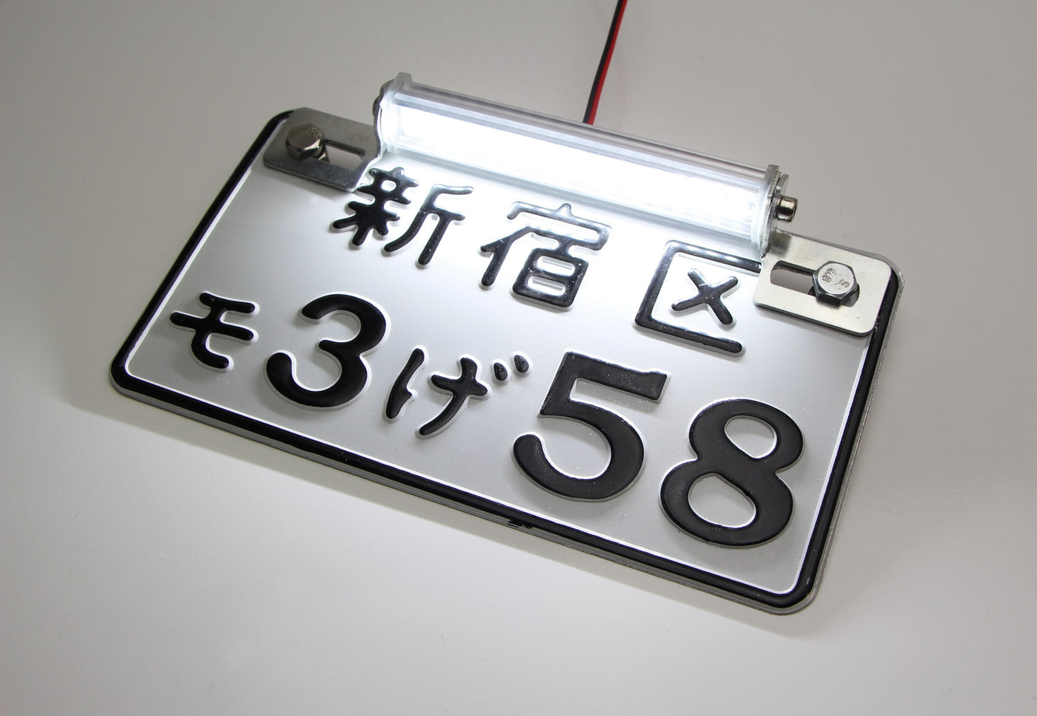 Motorcycle Bike ATV Car License Plate Frame Mount LED License Illumina ...