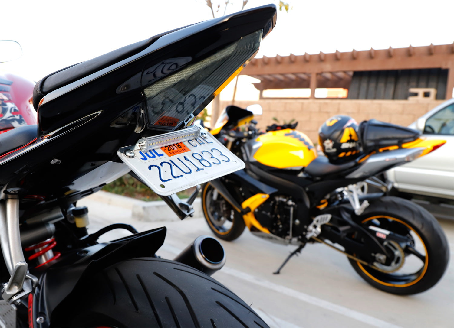 Motorcycle Bike ATV Car License Plate Frame Mount LED License Illumina ...