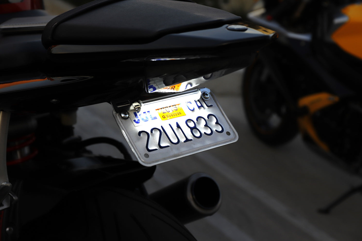 Motorcycle Bike ATV Car License Plate Frame Mount LED License Illumina ...