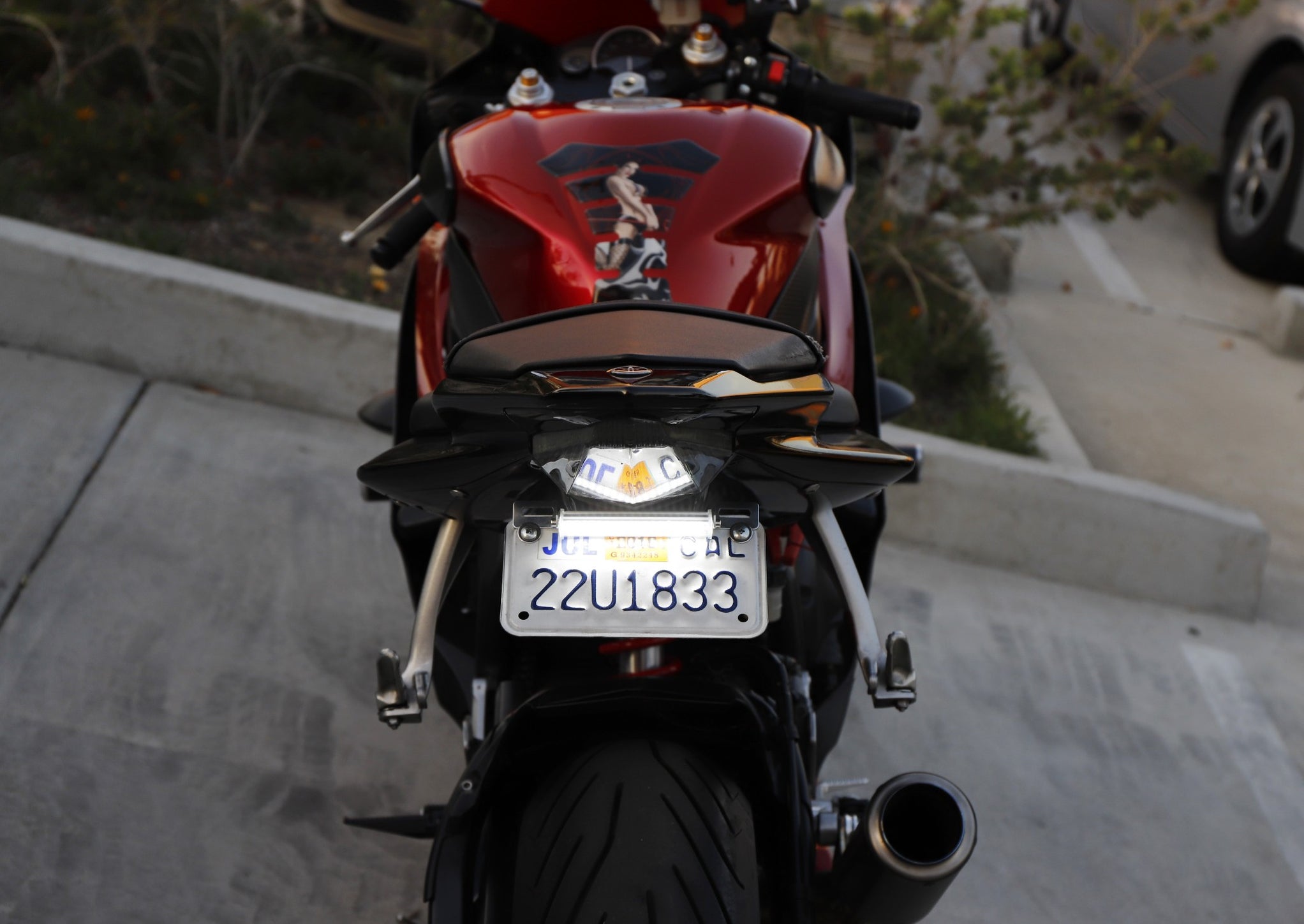 Motorcycle Bike ATV Car License Plate Frame Mount LED License Illumina ...