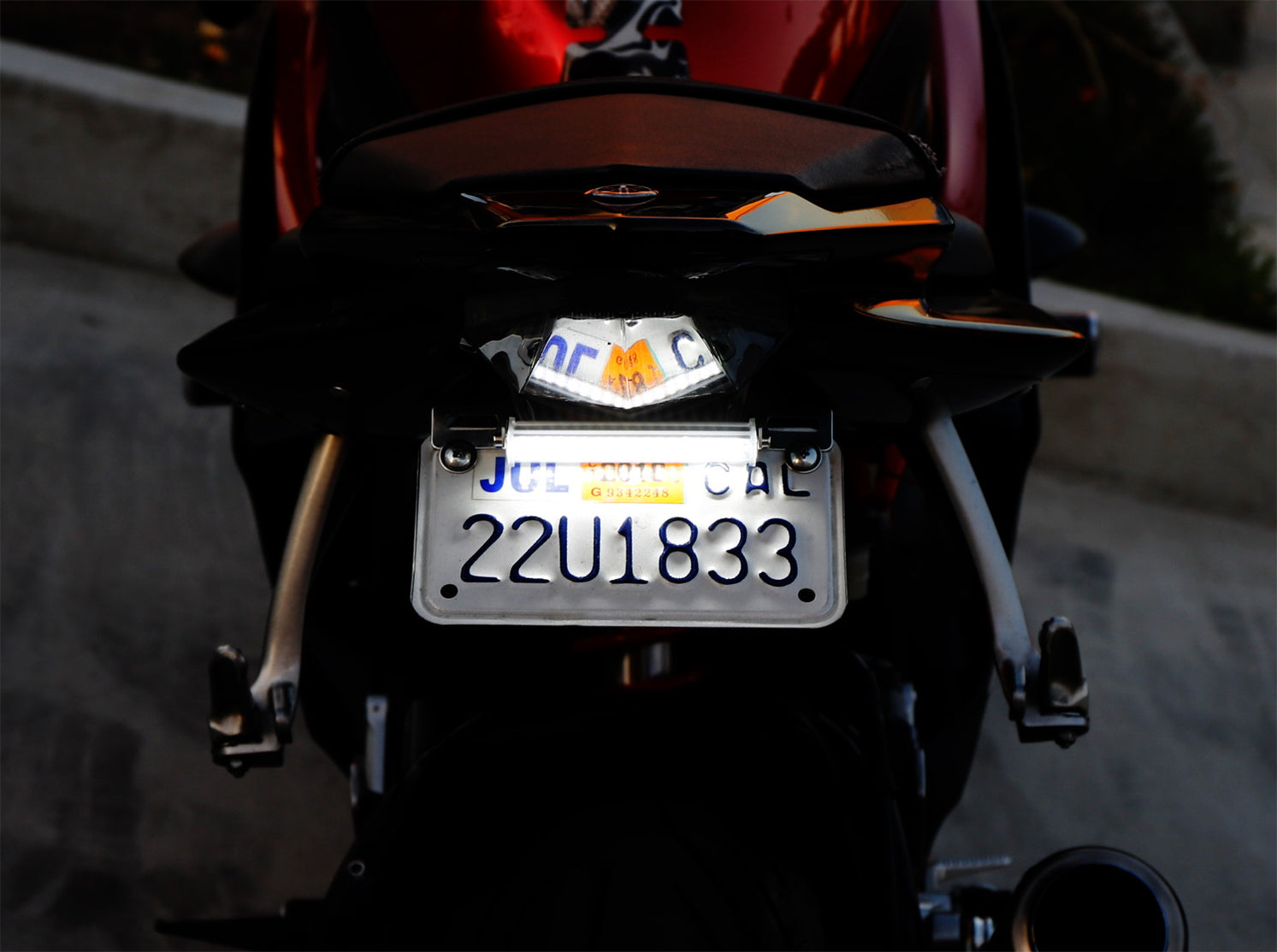 Motorcycle Bike ATV Car License Plate Frame Mount LED License Illumina ...