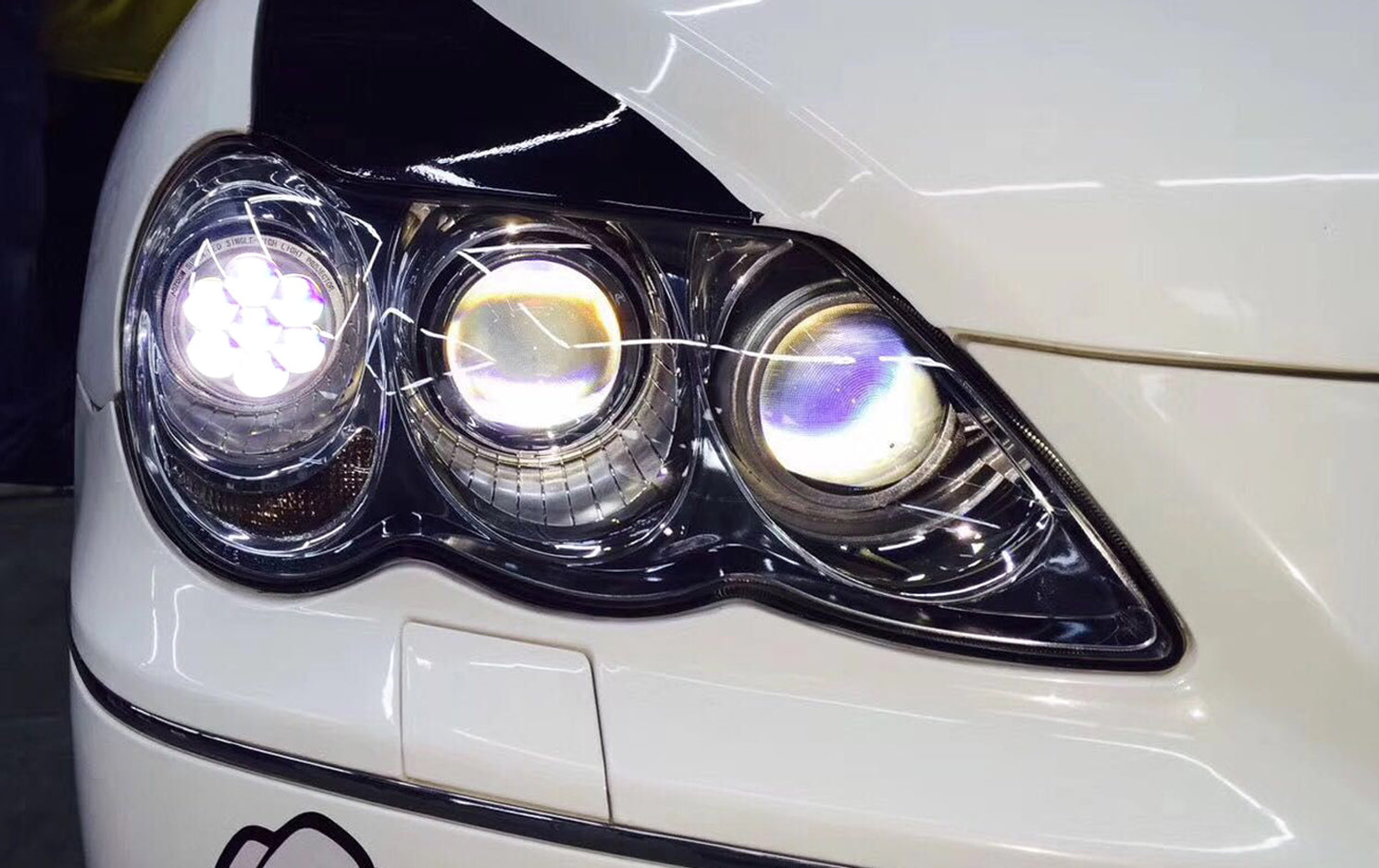 Mini 3" Q45 Style Multi-Lens 25W LED Projector Kit For Headlight Custo ...