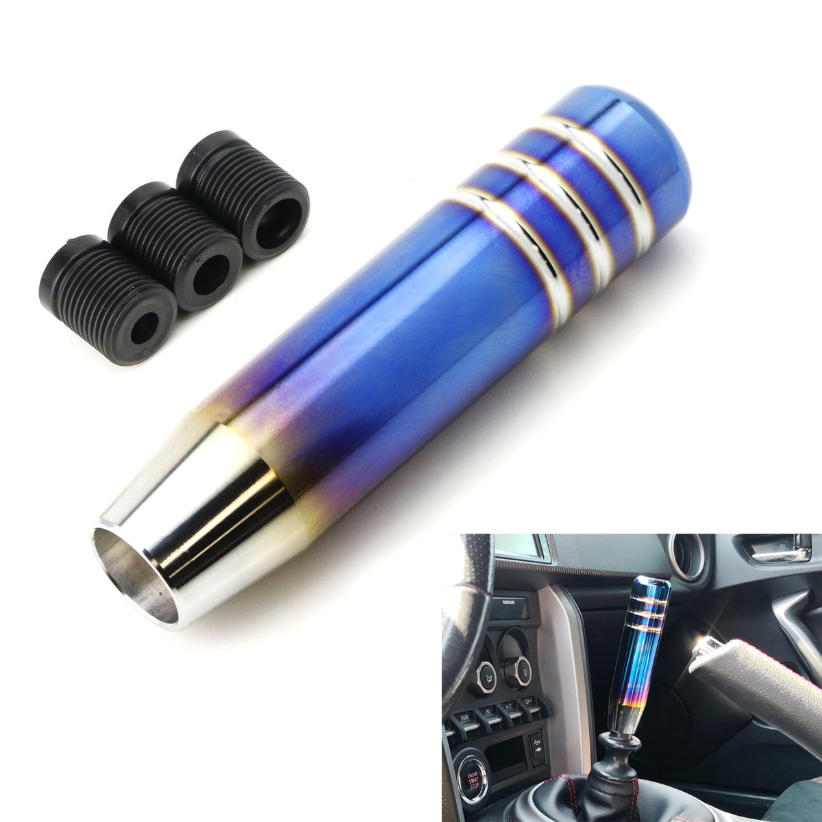 JDM Burnt Neo-Chrome Titanium Finish Shift Knob Stick For 4/5/6 Manual — iJDMTOY.com
