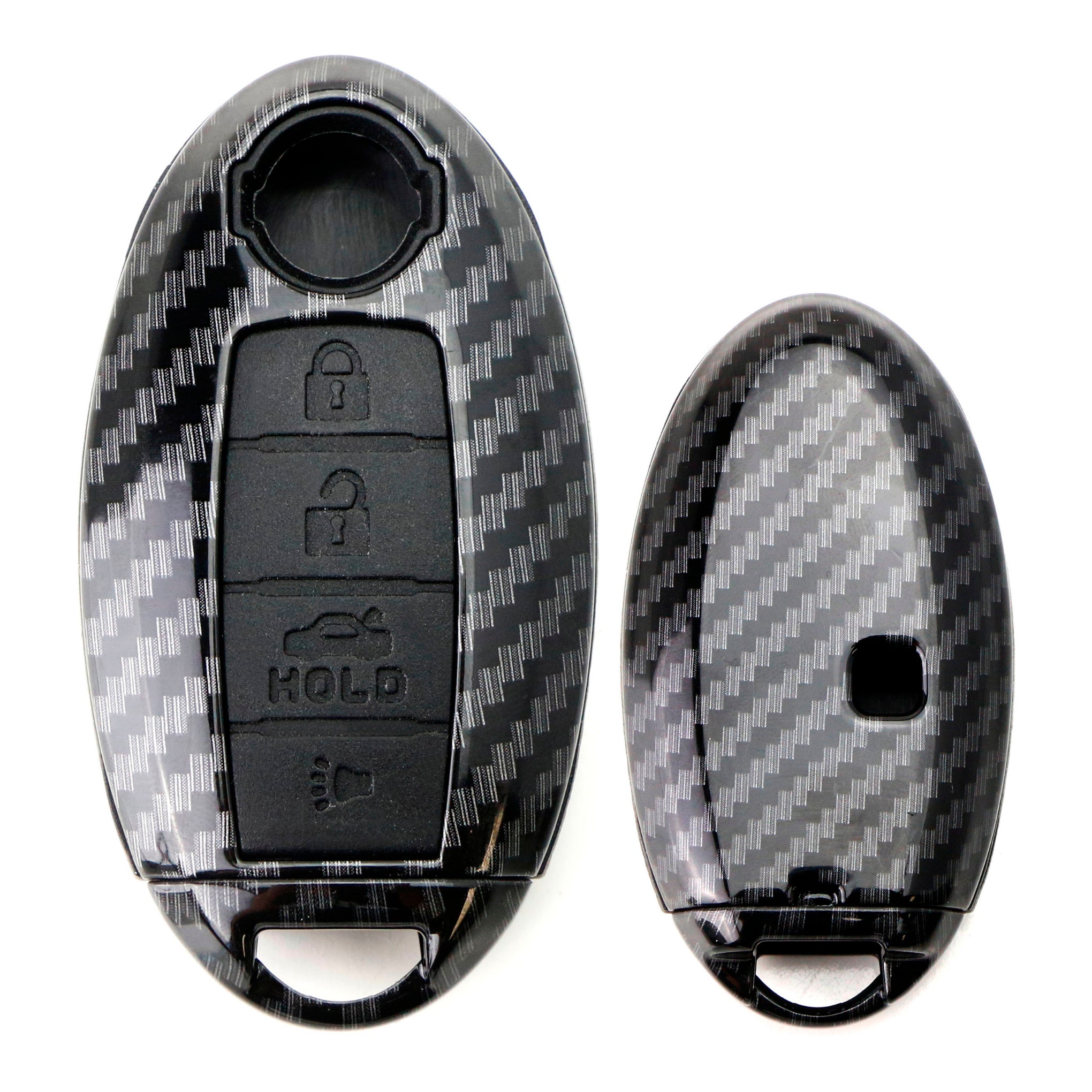 Carbon Fiber Smart Key Fob Shell w/ Button Skin For Nissan Armada Rogu ...