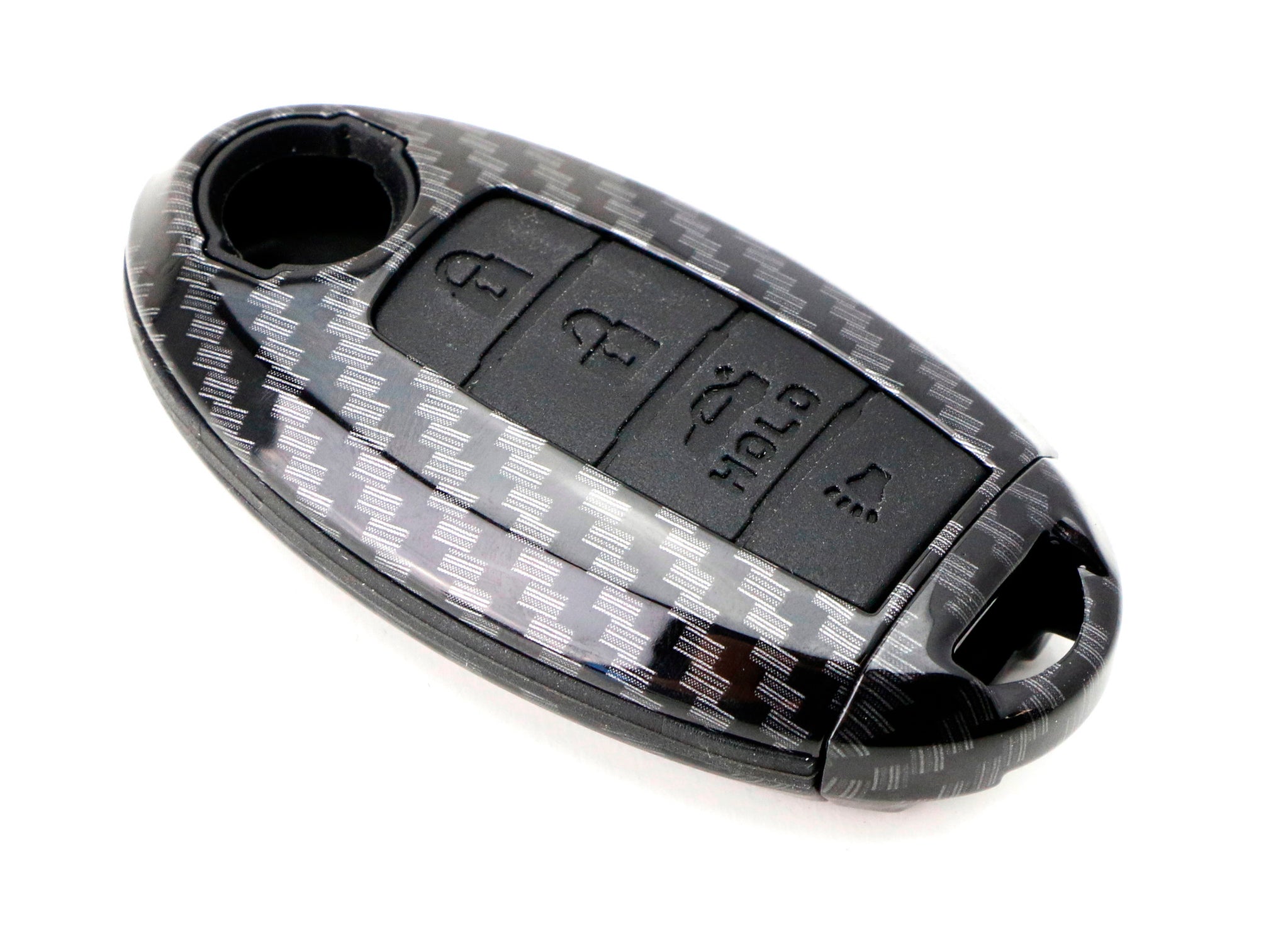Carbon Fiber Smart Key Fob Shell w/ Button Skin For Nissan Armada Rogu ...