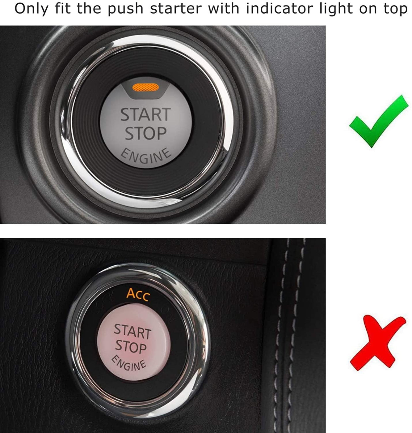 Engine Start/Stop Push Start Button Cover&Ring For Nissan Infiniti Q50 ...