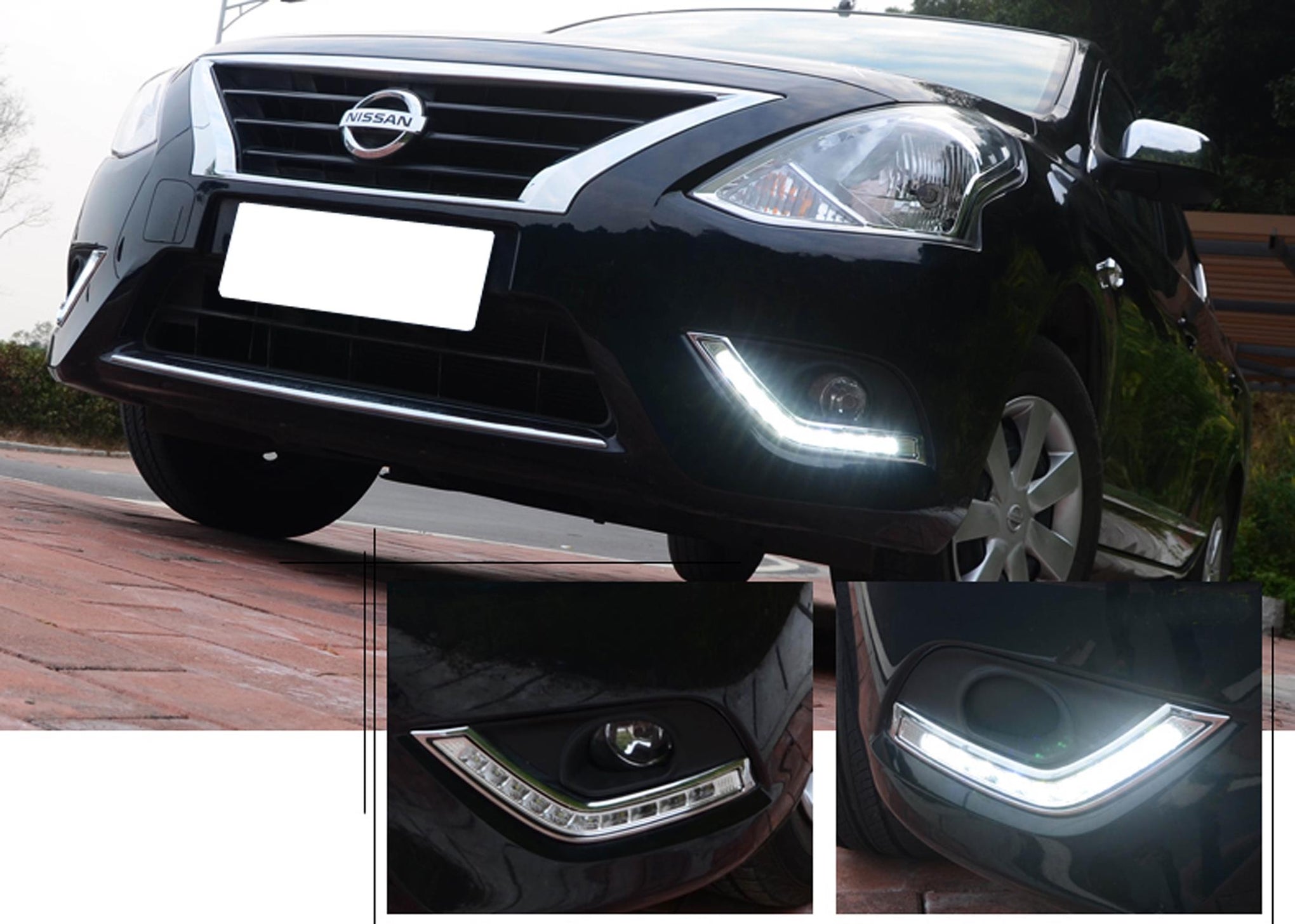 Direct Fit White 10-LED Daytime Running Lights DRL For 15-19 Nissan Ve ...