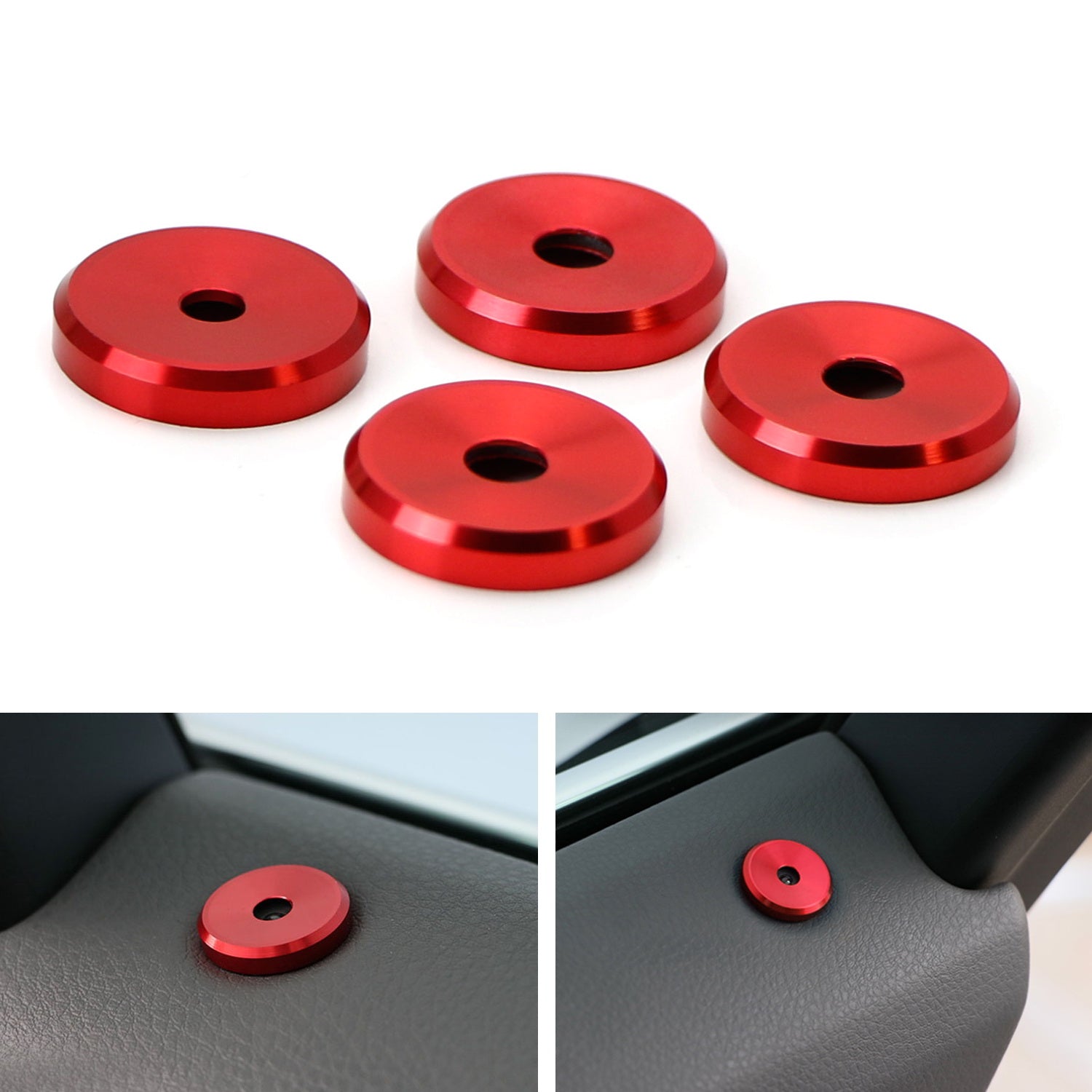 Red Decorative Door Lock Secure Indicator Light Caps For Cayenne Panam ...