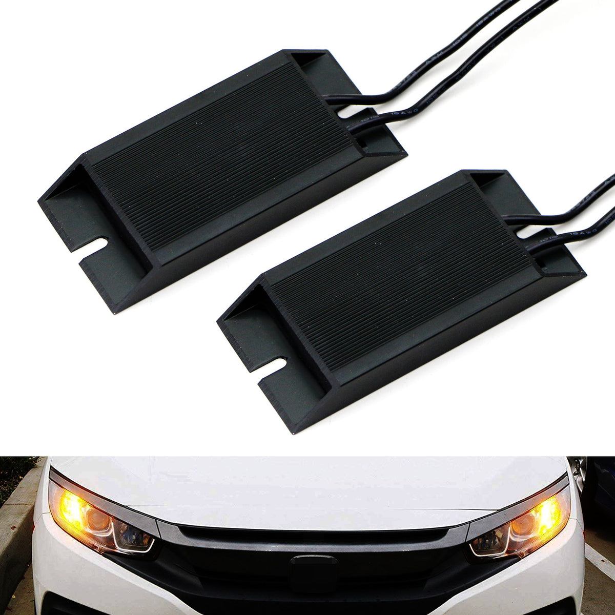 50W 8-Ohm Premium Pro Load Resistors LED Turn Signal Bulbs Fix Hyper ...