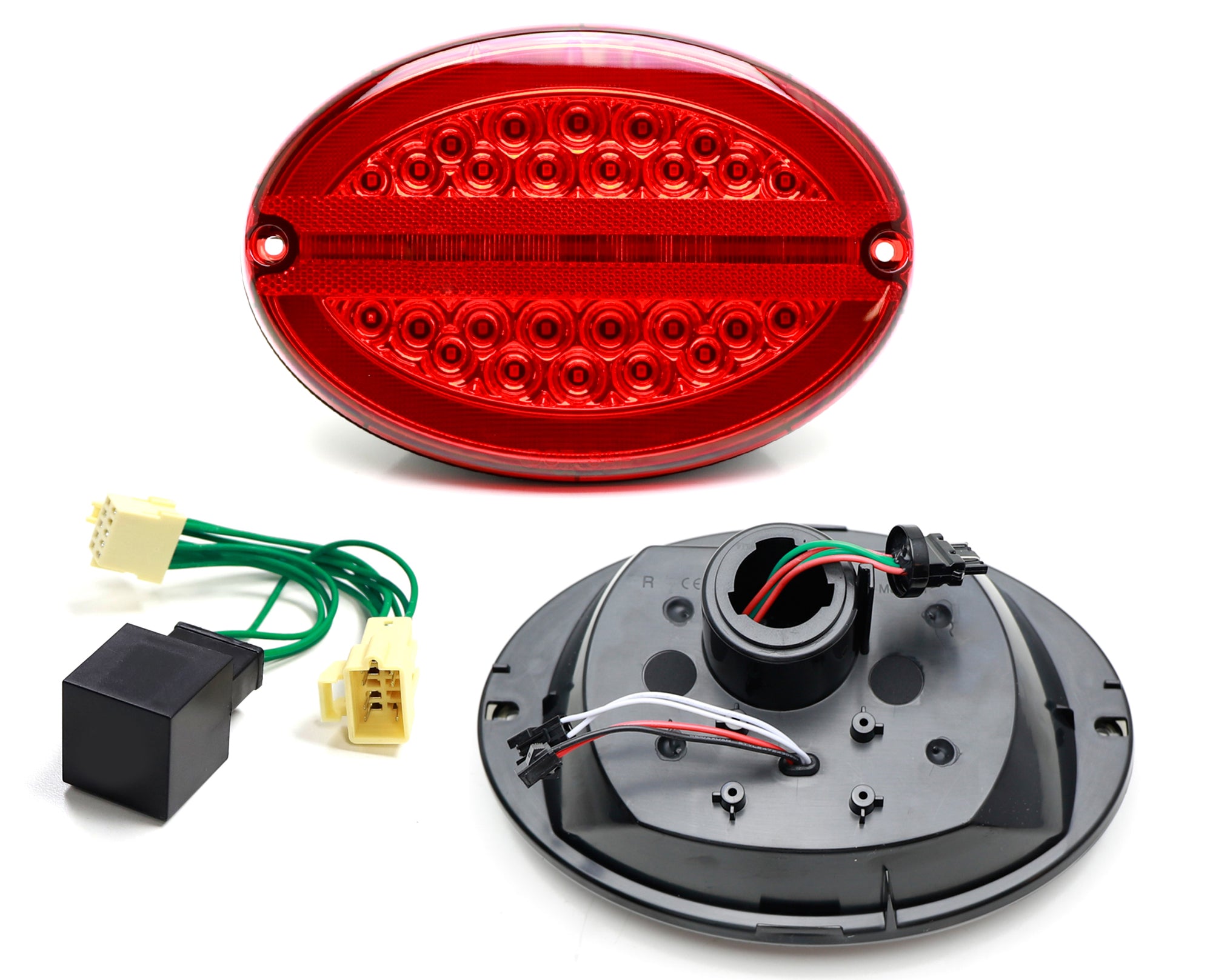 Red/Chrome Full LED Halo/Laser Tail Lights w/Hyper Flash Bypass For C5 ...