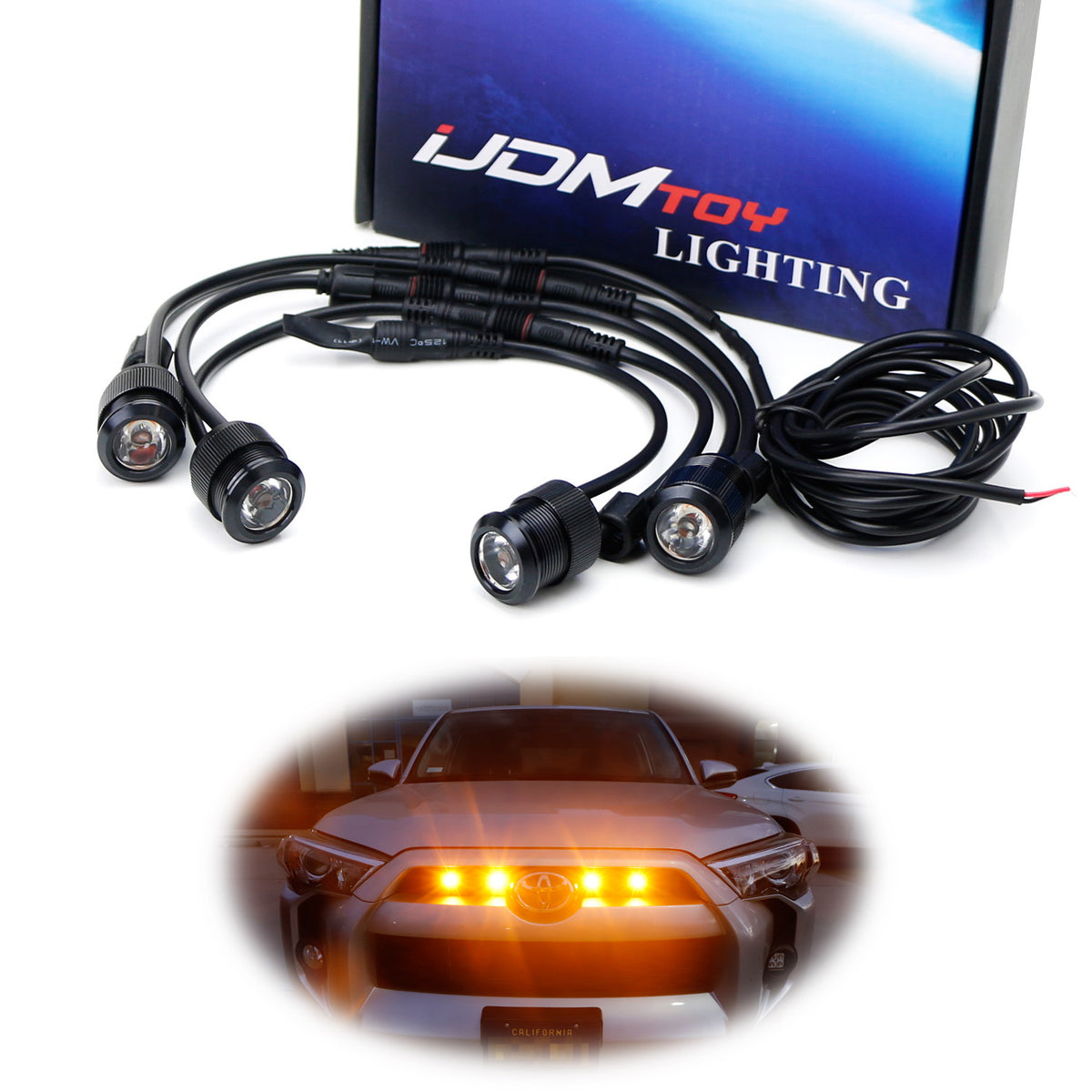 4pc Raptor Style 3W LED Grille Lighting Kit For Toyota FJ Cruiser 4Run ...