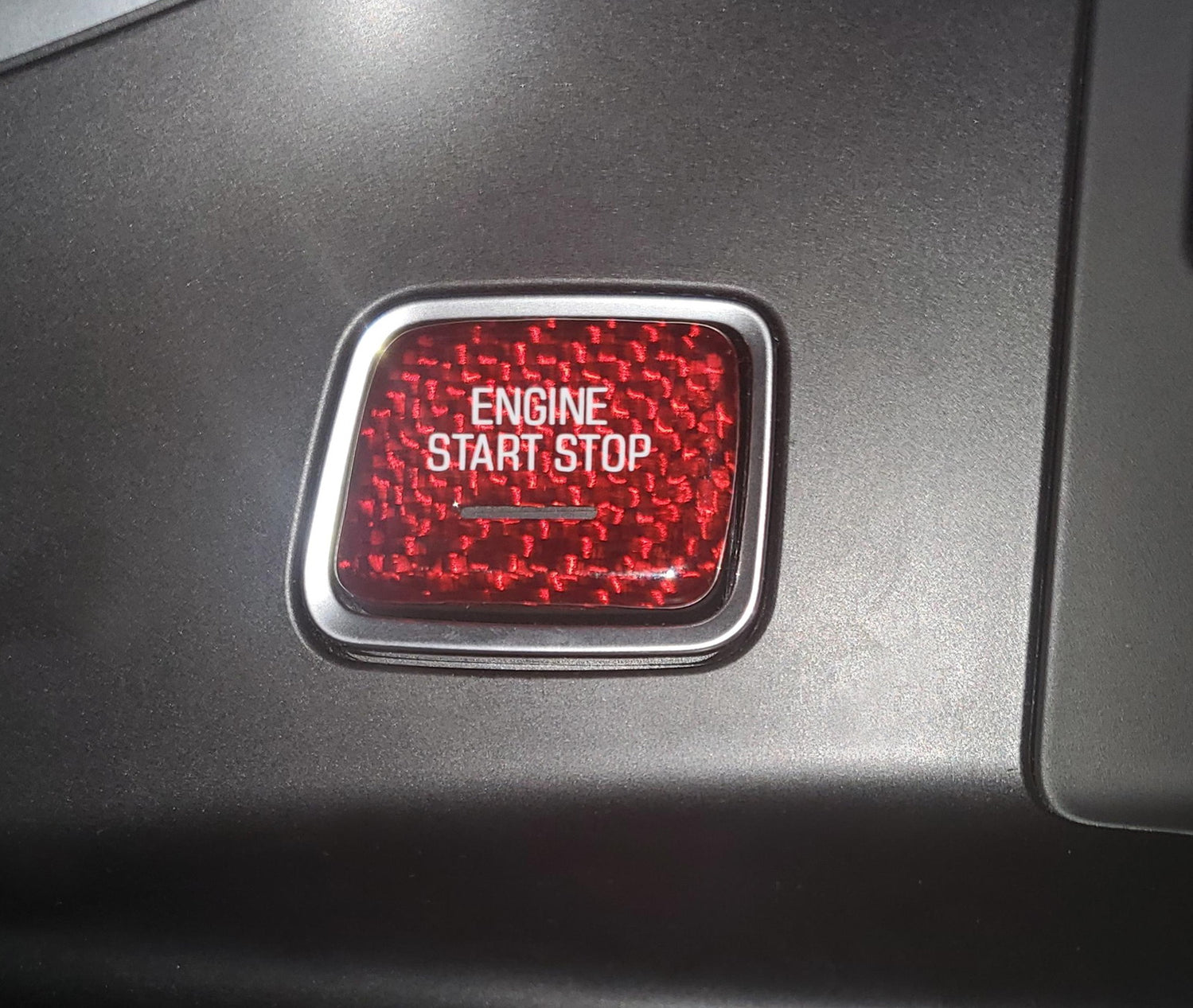 Red Real Carbon Fiber Engine Start Push Start Button Cover For 16+ Che ...