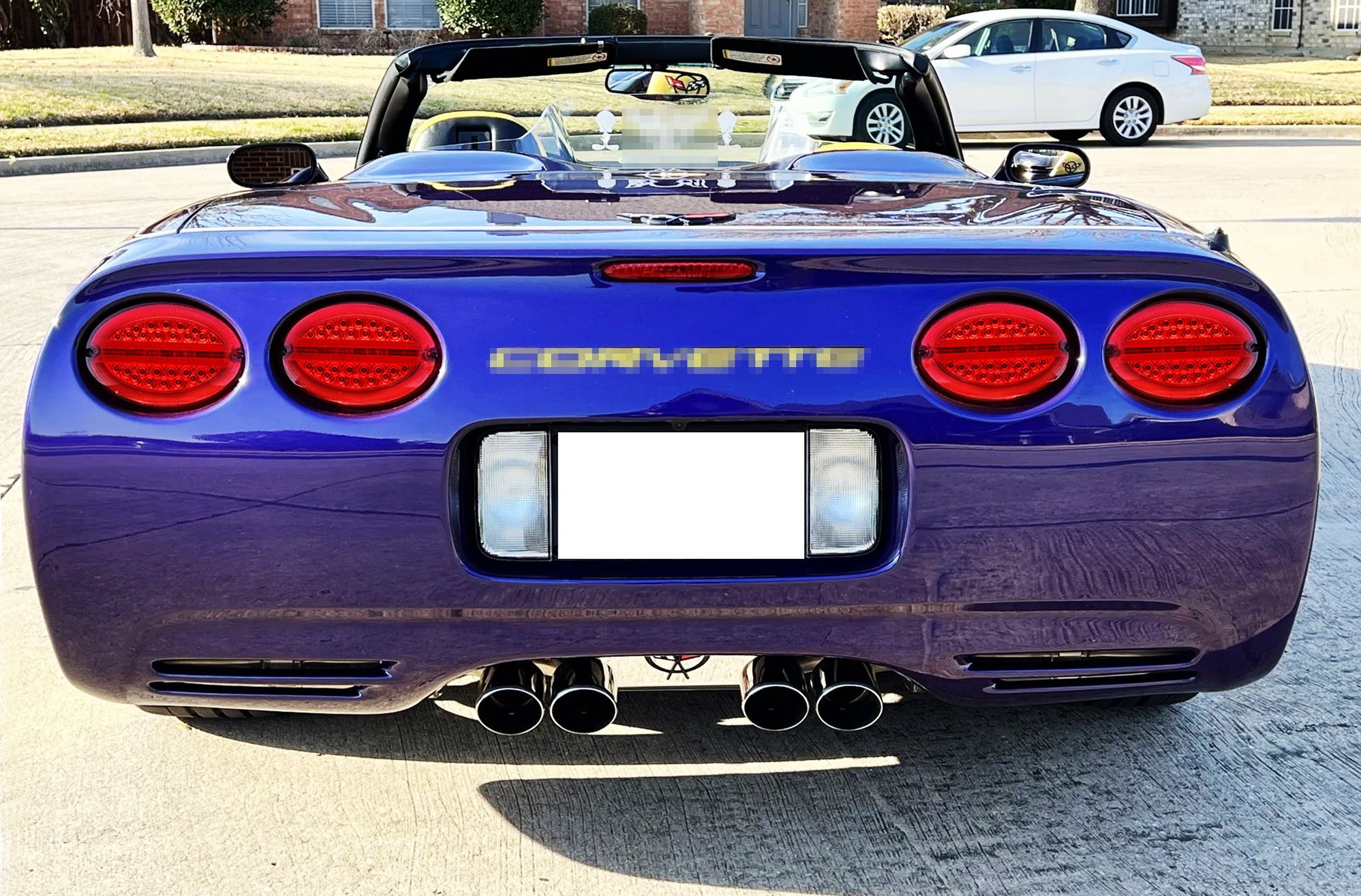 Red/Chrome Full LED Halo/Laser Tail Lights w/Hyper Flash Bypass For C5 ...