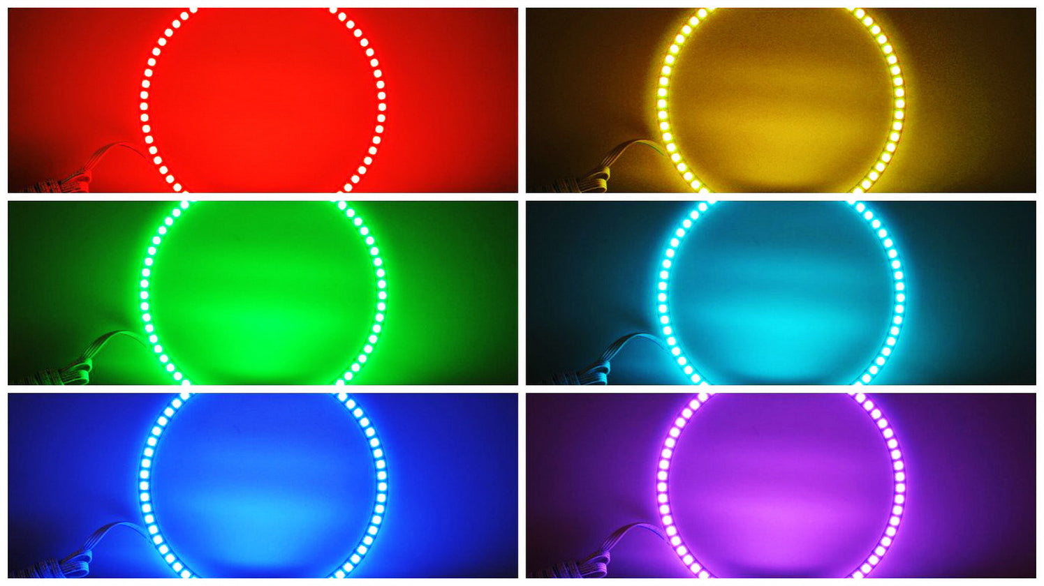 RGB LED Headlight Angel Eye Halo Ring Kit For 15+ Jeep Renegade 07-14 ...