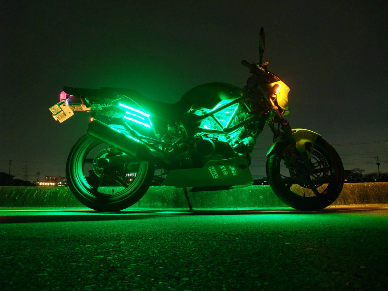 4 x 12" 7 Color RGB LED Knight Rider Ground Effect Light Kit For Motor ...