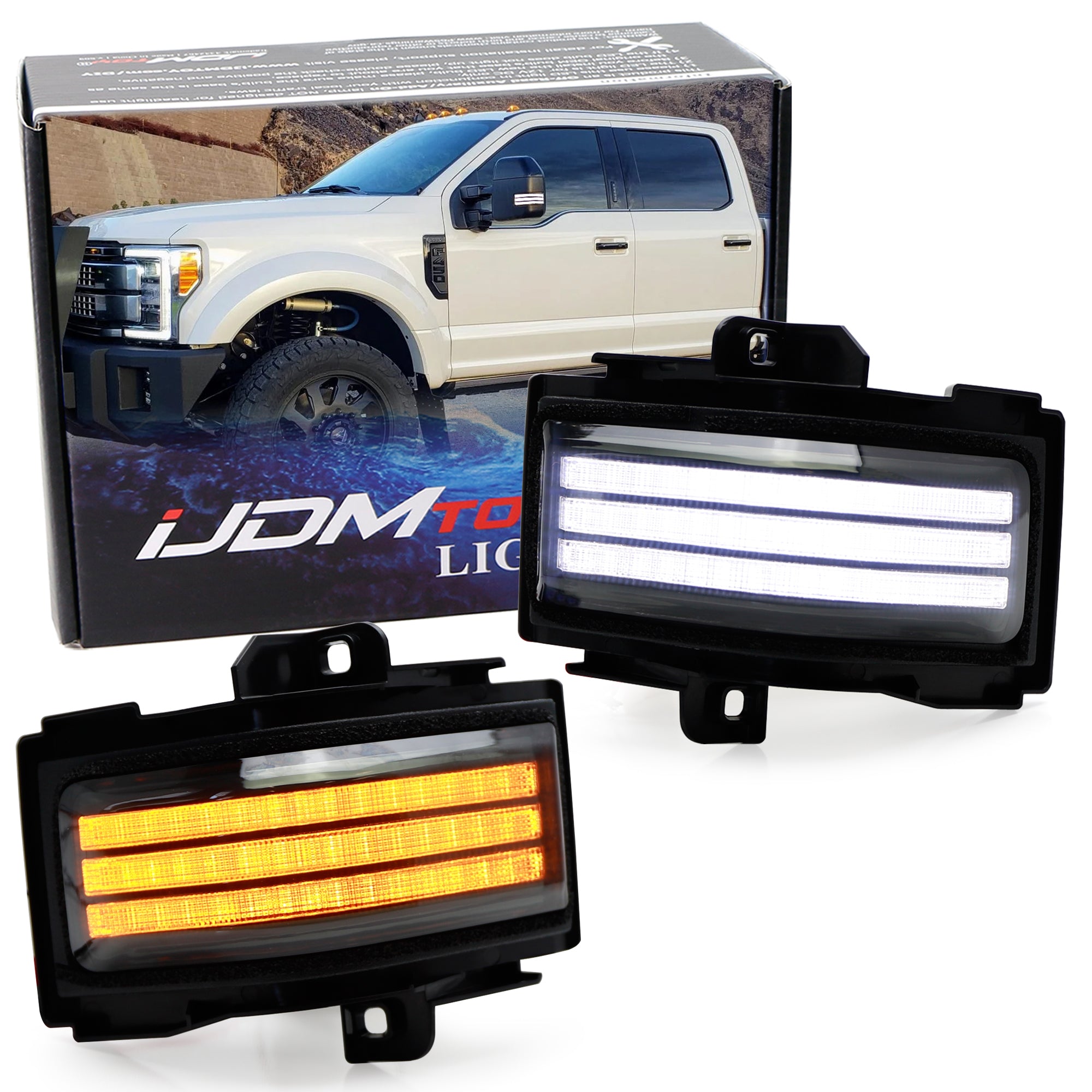 Smoke Lens Sequential Blink Full LED Towing Side Mirror Signals For 20 ...