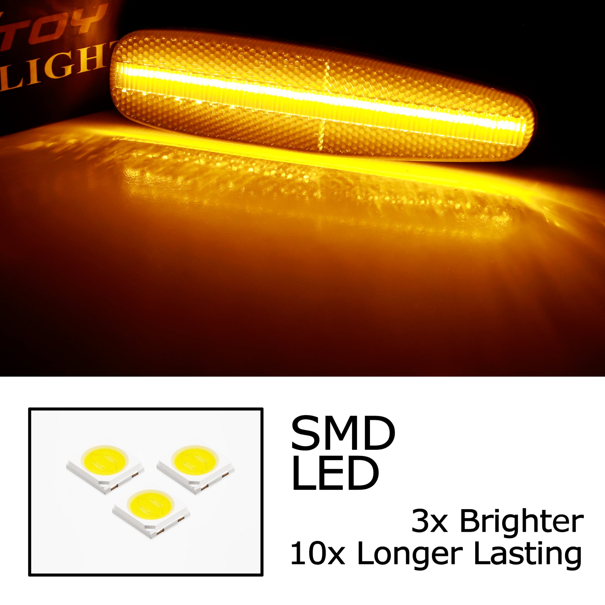 JDM Smoke Amber Full LED Strip Front Side Marker For Nissan Silvia S14 — iJDMTOY.com