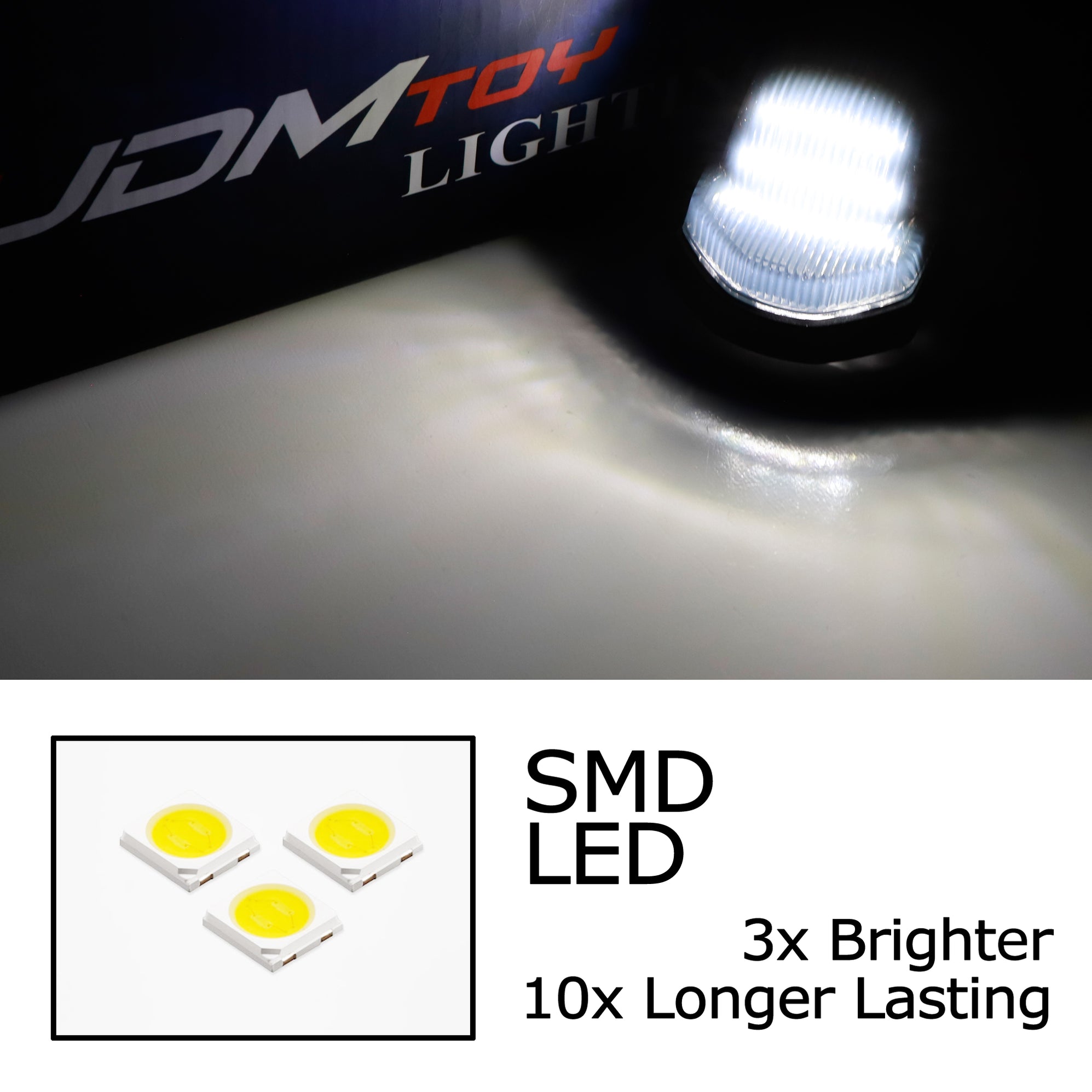 5pc Smoke Lens White LED Cab Roof Marker Replacements For Ford 2017-22 — iJDMTOY.com