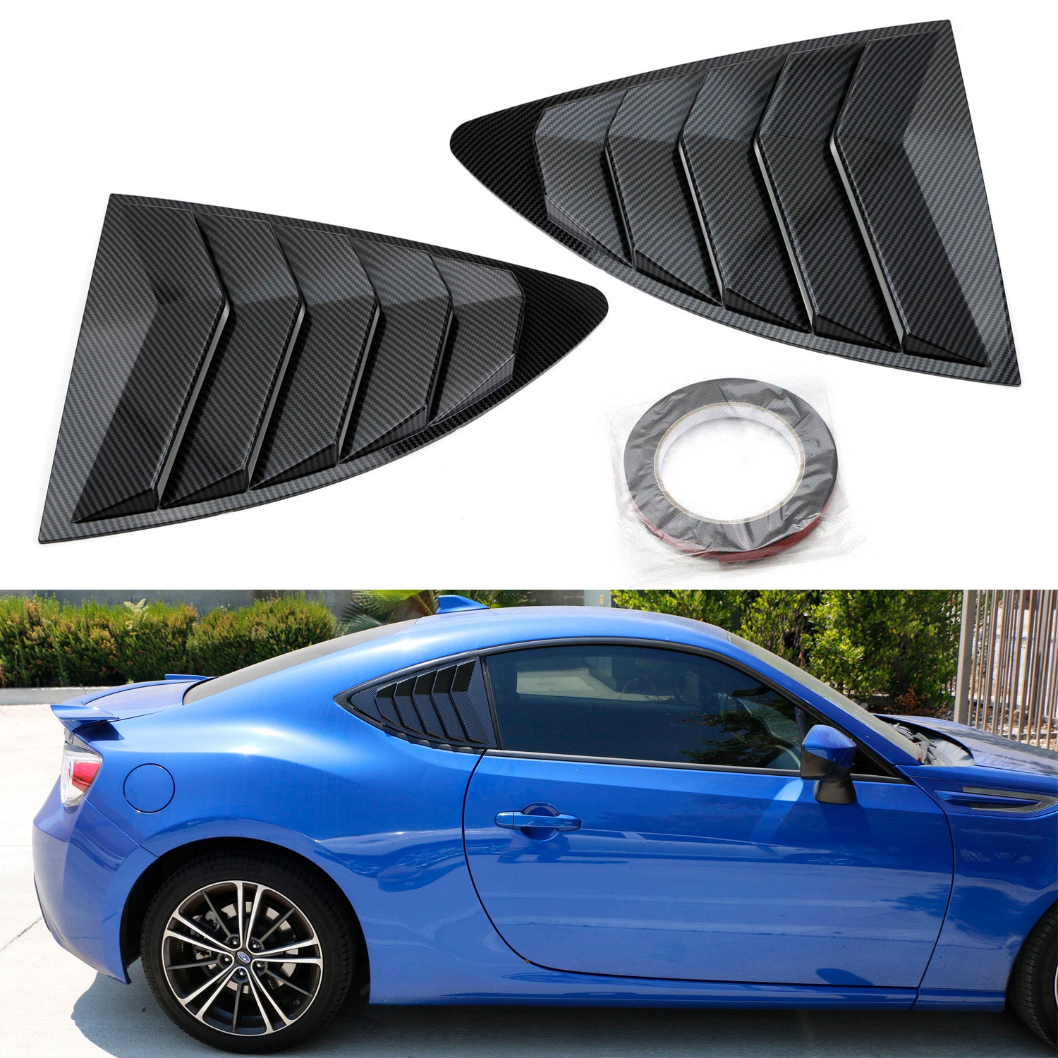 "Carbon Fiber" Rear Side Window Vent/Louvers For 2013-21 Scion FRS 86 ...