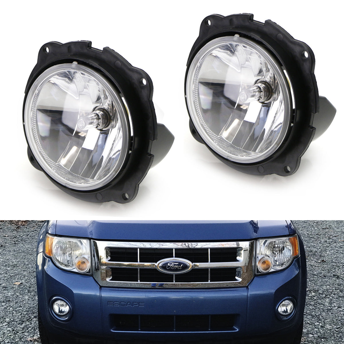 OE-Spec 5202 Halogen Bulb Fog Light Assemblies Kit For 2008-2012 Ford ...