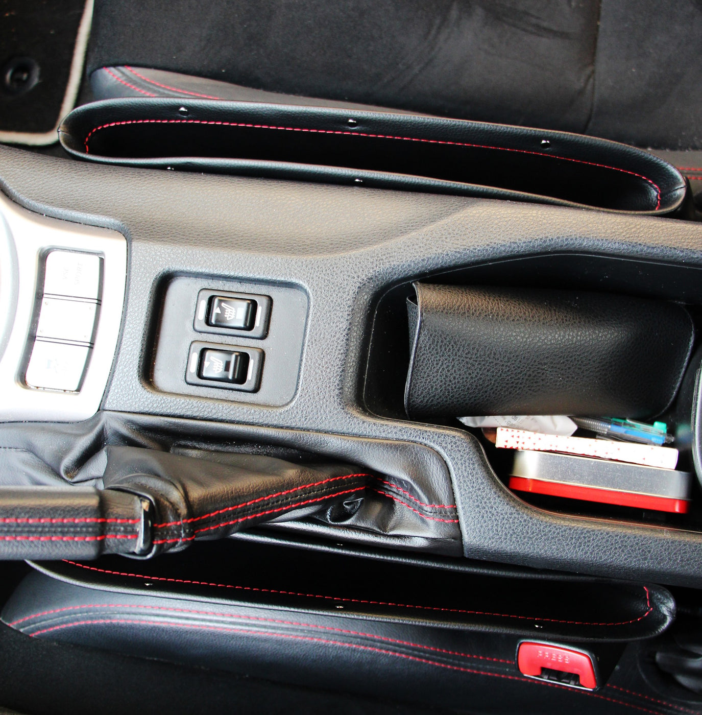 Black Leather Car Side Pocket Organizers, Car Seat Catchers For Key, W ...