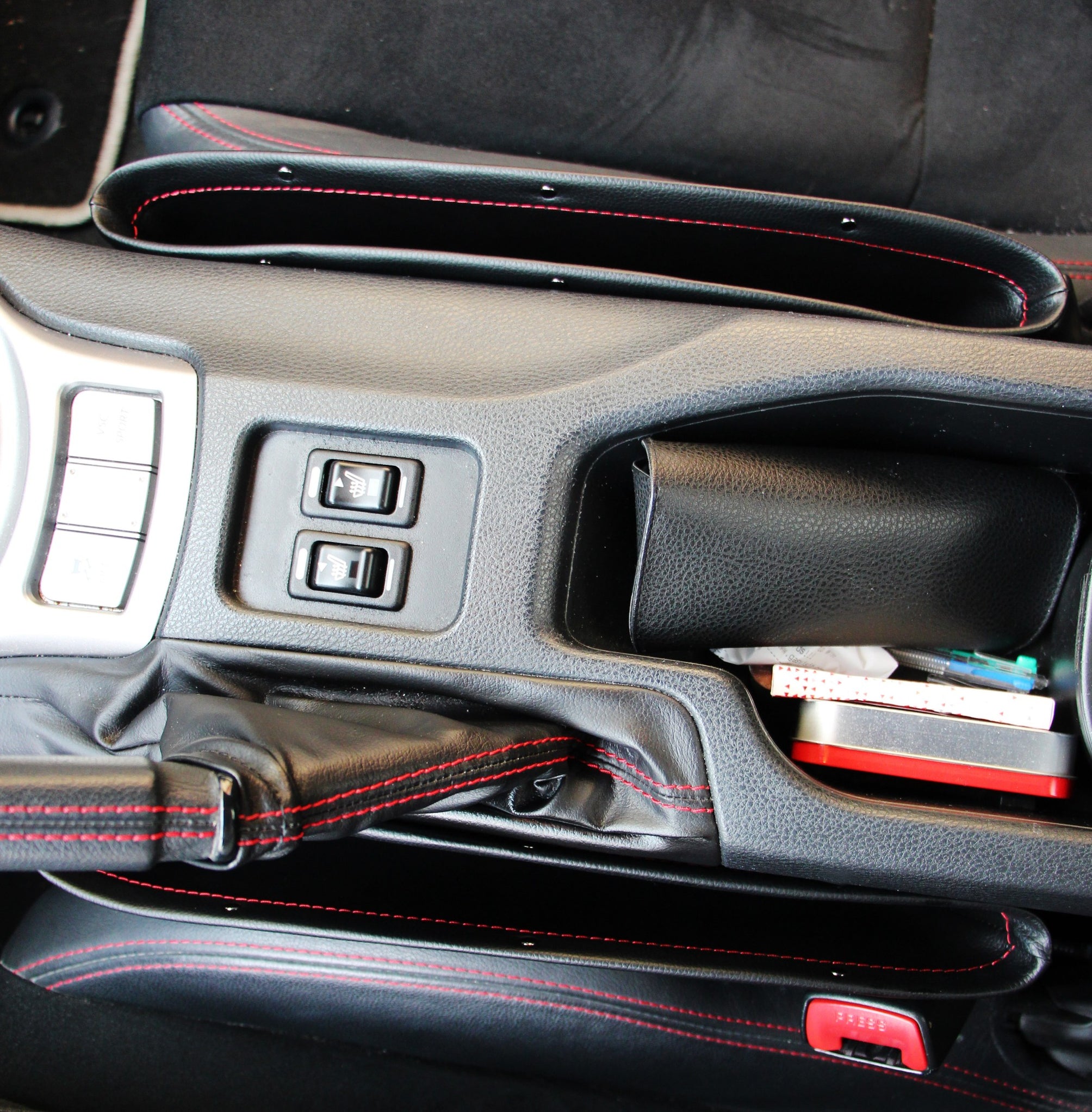 Black Leather Car Side Pocket Organizers, Car Seat Catchers For Key, W ...