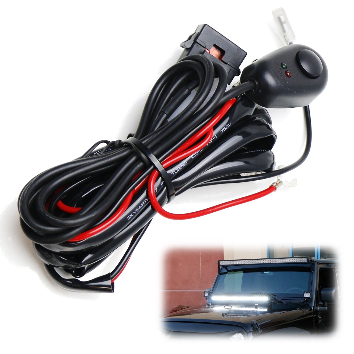 Long Simple Car Use Power-Up Wire Harness Kit With Inline On/Off Switch ...
