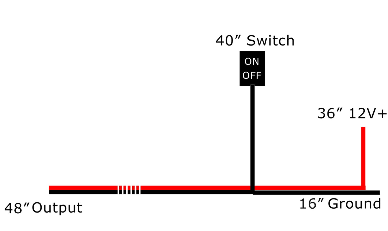 Long Simple Car Use Power-Up Wire Harness Kit With Inline On/Off Switch ...