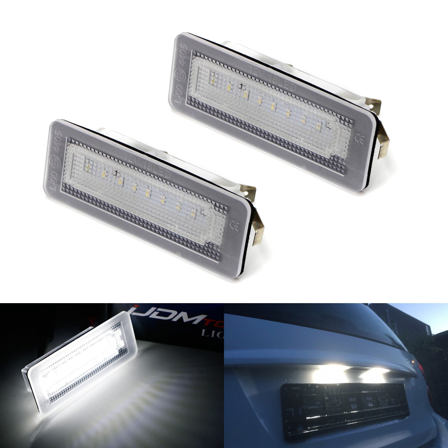 White CAN-bus 18-SMD 3W LED License Plate Lights For 2007-2015 W451 Sm ...