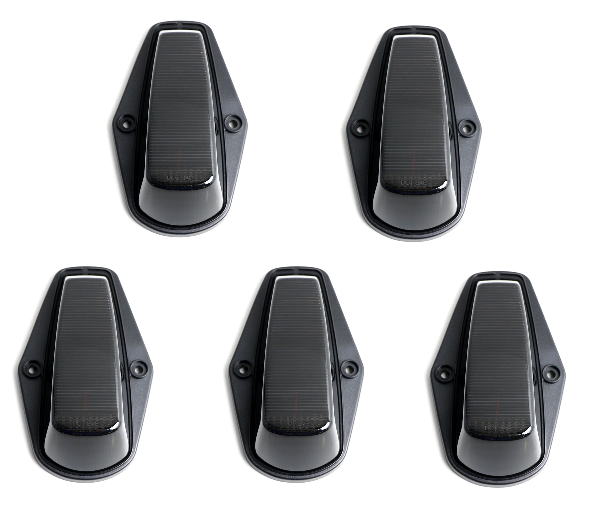 5pc Smoked Lens Amber Full LED Cab Roof Marker Lights For Ford 1980-97 ...