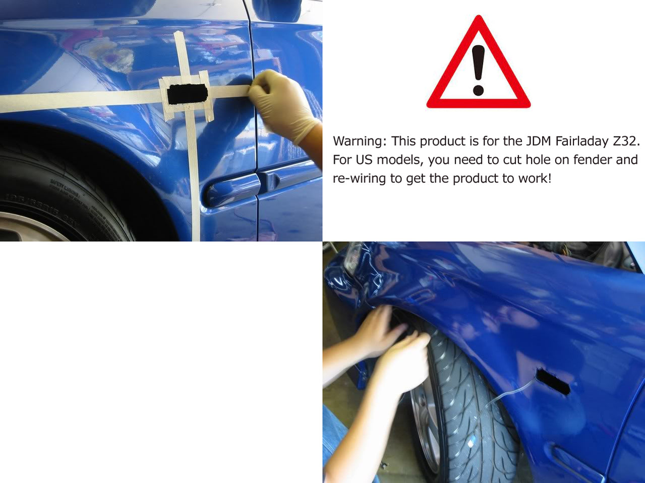 JDM-Spec Full White LED Fender Side Markers w/Adapter Wire For Impreza ...