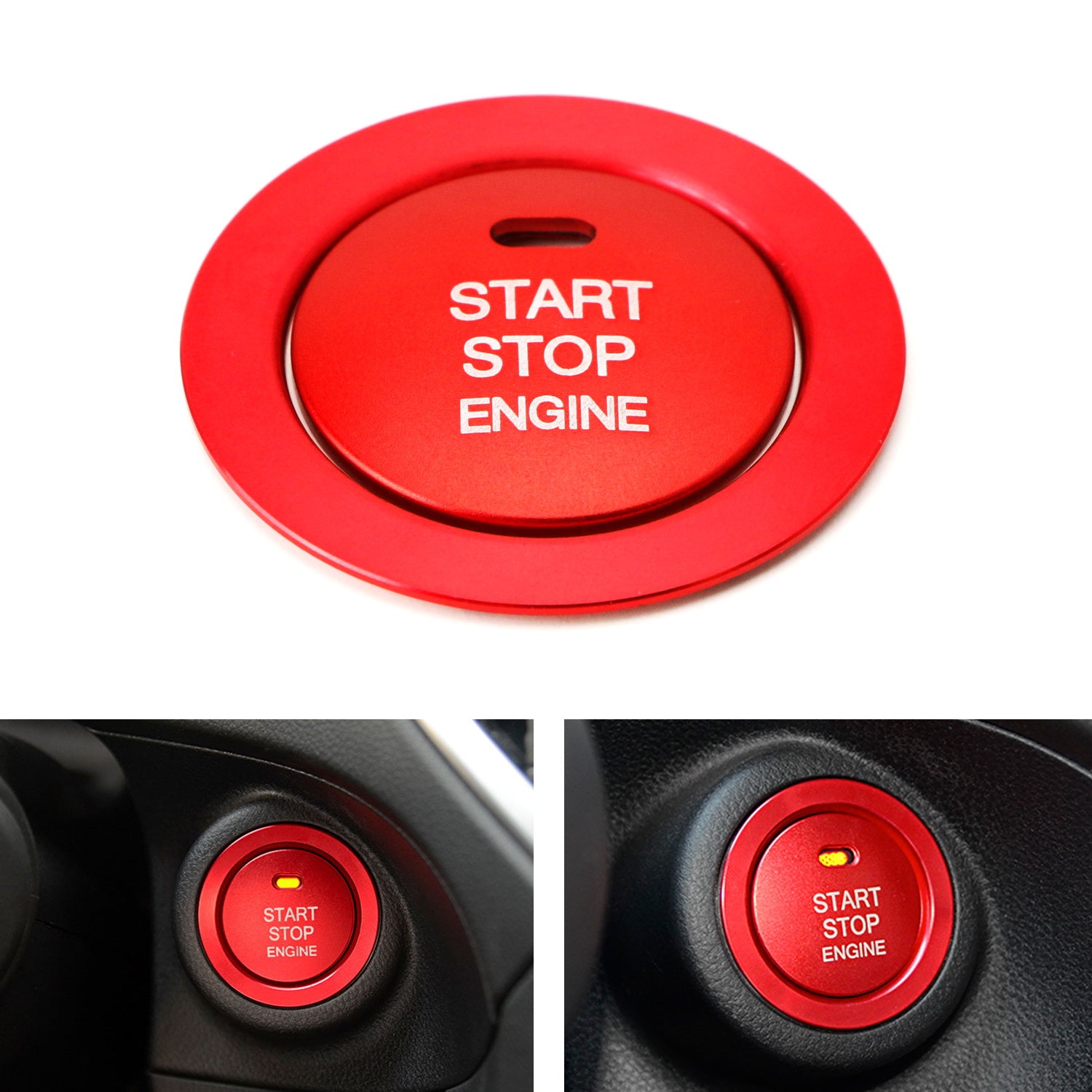 Red Engine Push Start Button, Surrounding Ring For Subaru BRZ Crosstre ...