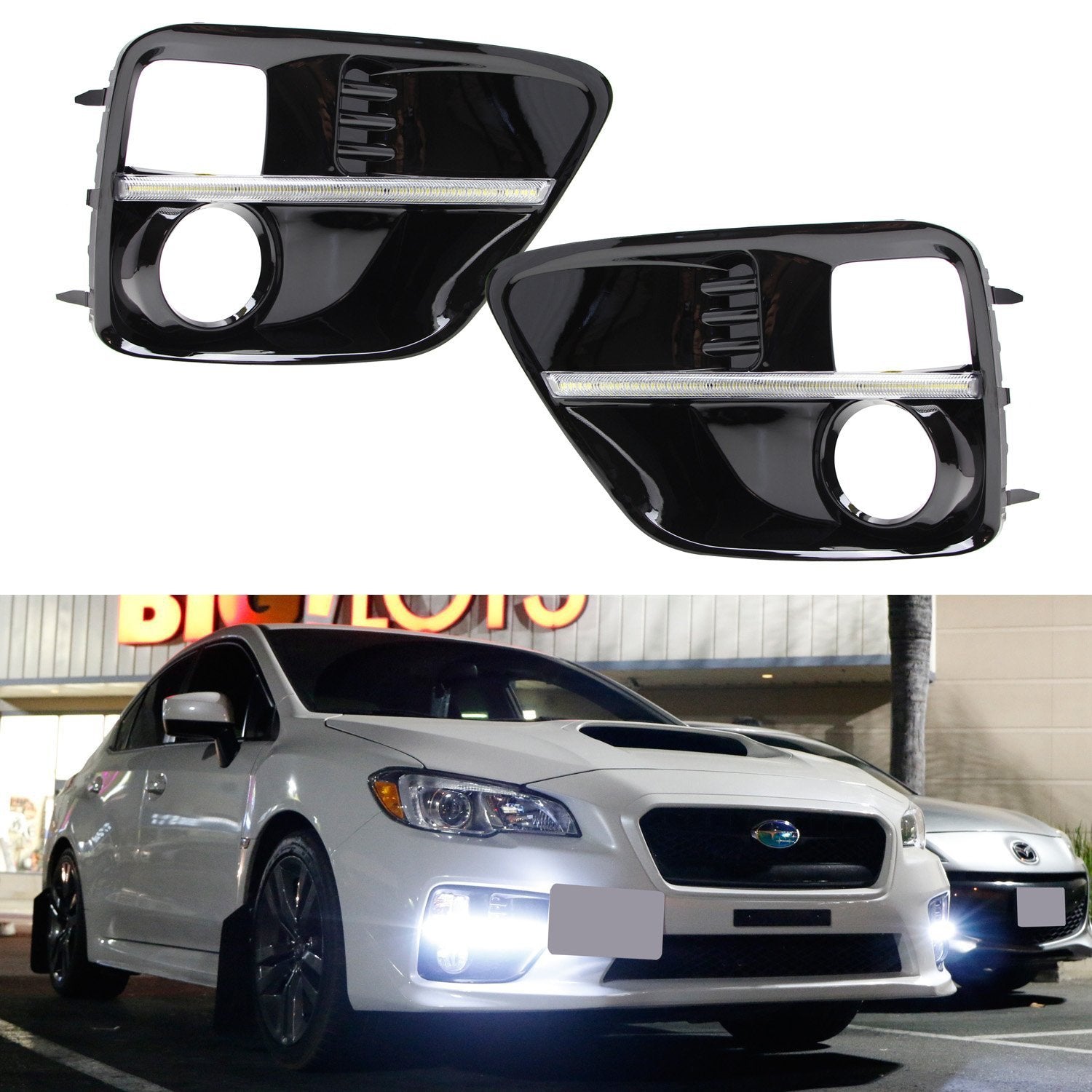 JDM S4 LED Daytime Running Lights DRL Fog Light Bezels For 15-17 Subar ...