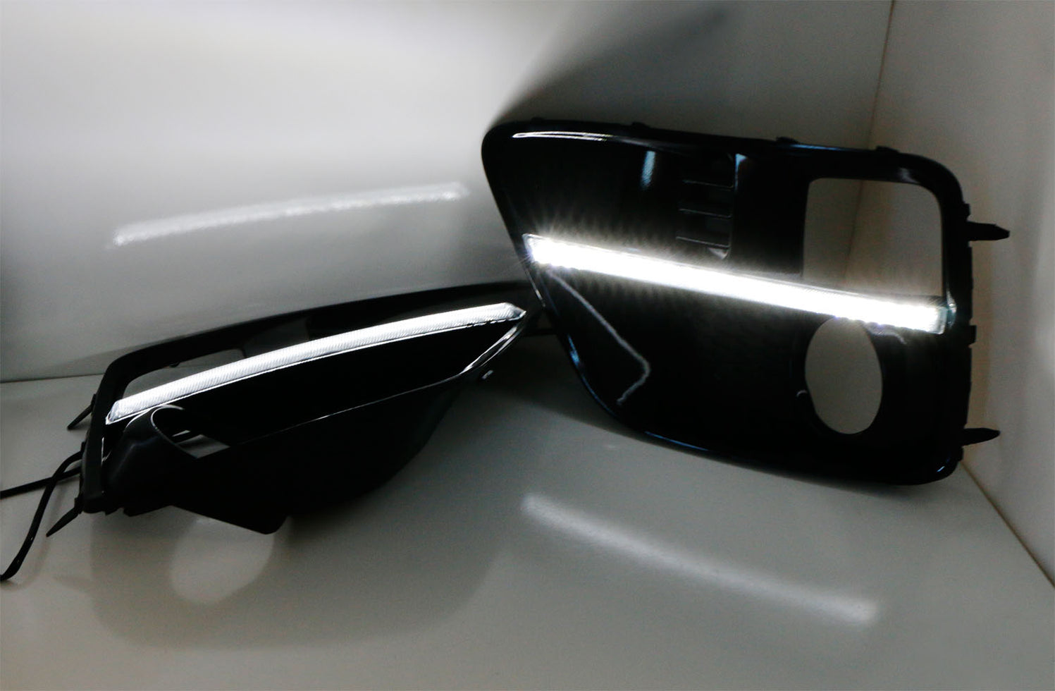 JDM S4 LED Daytime Running Lights DRL Fog Light Bezels For 15-17 Subar ...