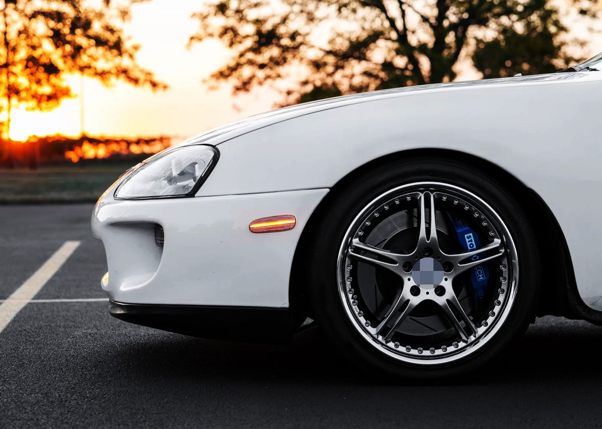 Clear Lens Amber LED Front Bumper Side Markers For Toyota Supra JZA80 ...