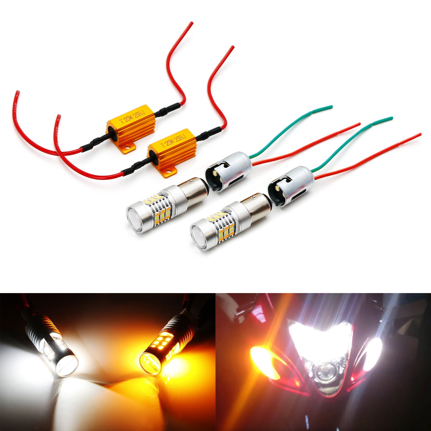 White/Amber Switchback LED Lighting Conversion Kit For Suzuki Hayabusa ...