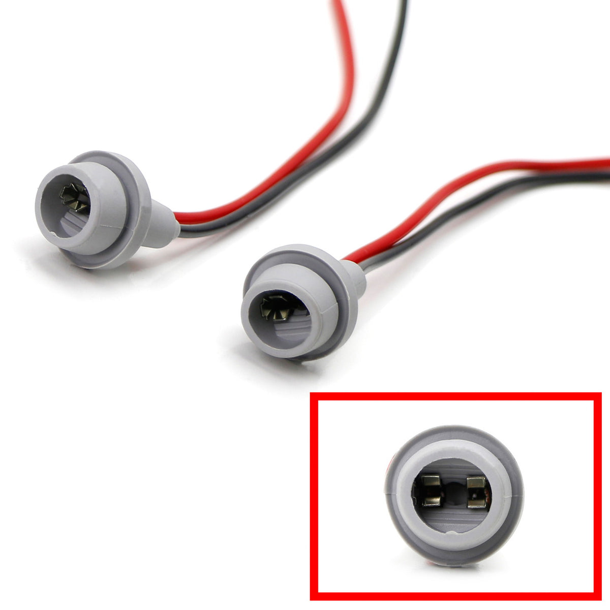 (2) 168 194 2825 W5W 920 921 T10 T15 Rubber Base Socket w/Pigtail Wiri ...