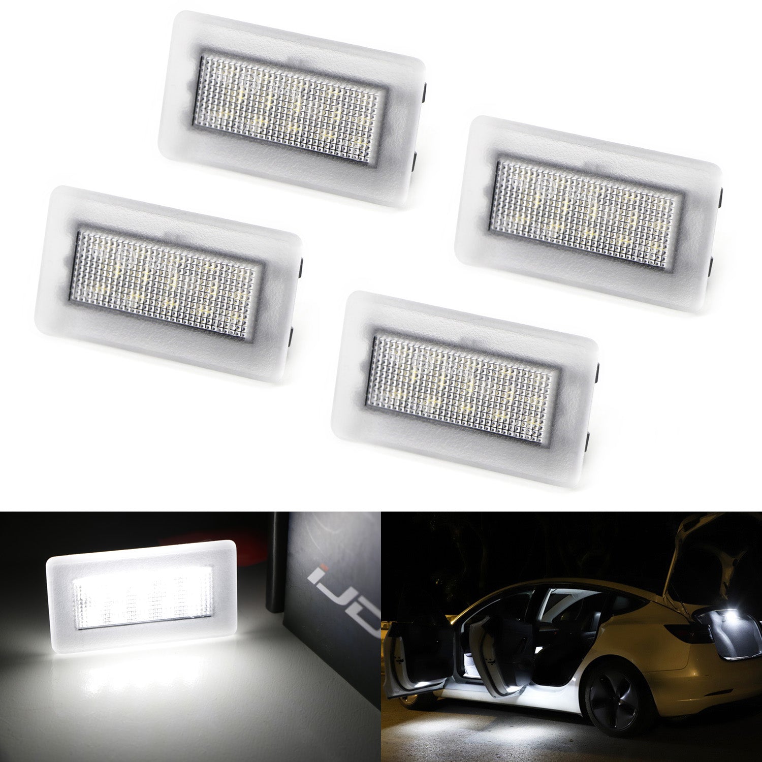 4x High Power LED Interior Light Kit For Tesla S 3 X Side Door, Trunk ...
