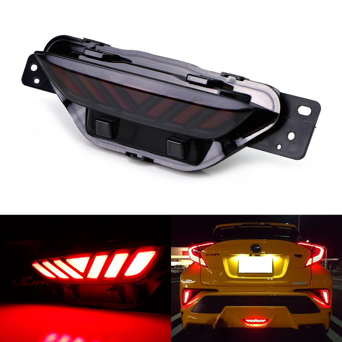 JDM Smoked Lens Red LED Center Rear Fog Light, Brake Lamp For 17-up To ...