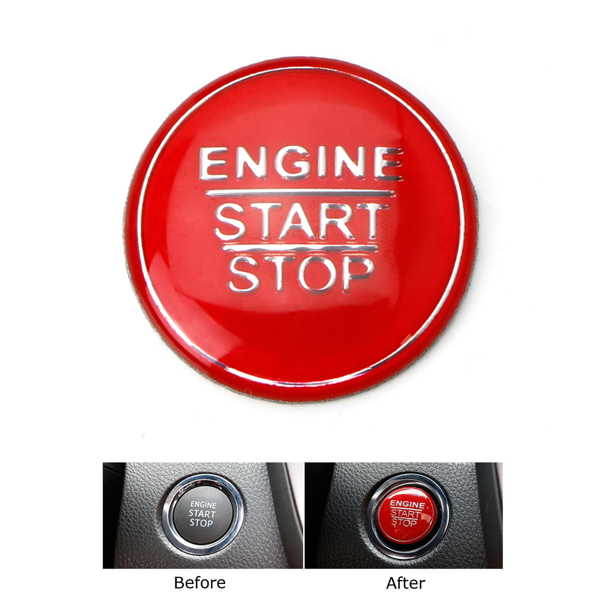 Red Keyless Engine Push Start Button Cover For Toyota Camry Tacoma Pri ...