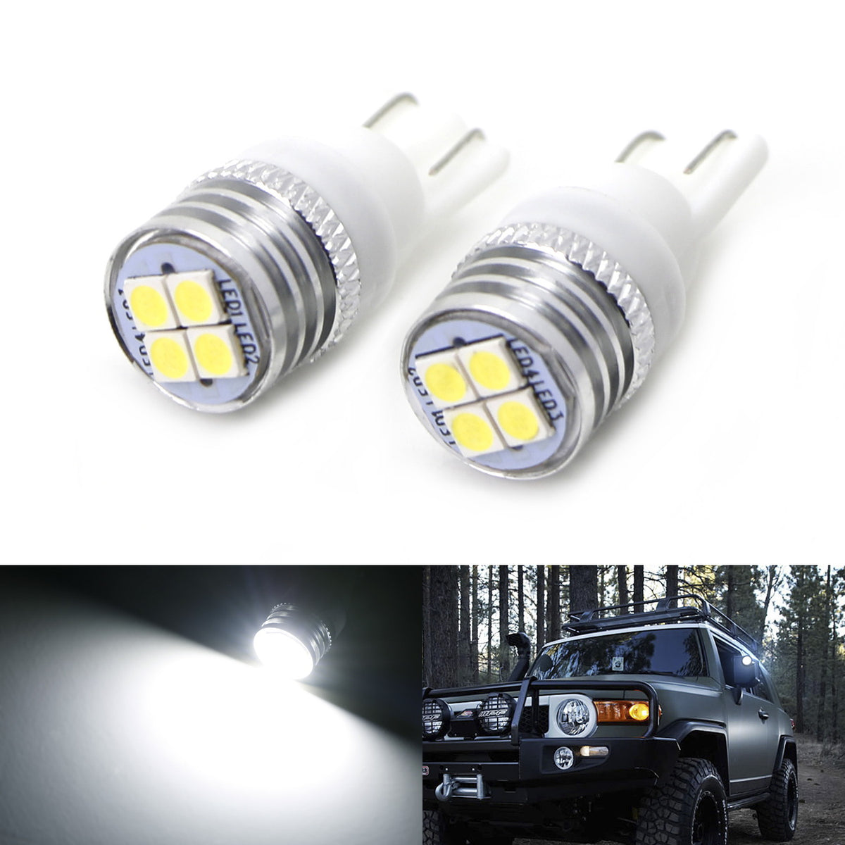 White 4-SMD High Power LED Side Mirror Light Bulbs For 2007-14 Toyota ...